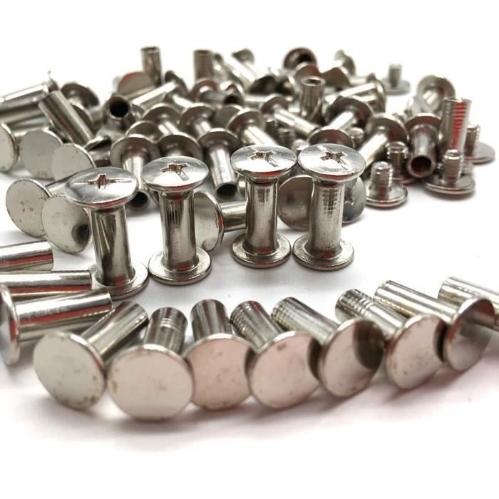 Rivet en Métal à Tête Plate Rivet Plat Vis Clous Rivets Vis Solide ...