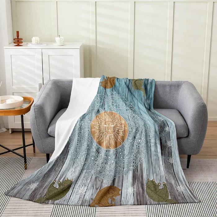Couverture Polaire 100x200cm Bohème,Plaid Polaire Chat Mignon Flanelle ...