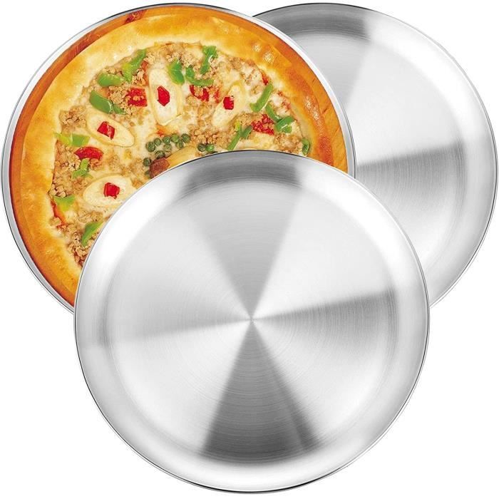 Plaque à Pizza - Inox - 26 cm - 3 pièces - Durable - Multifonctionnel ...
