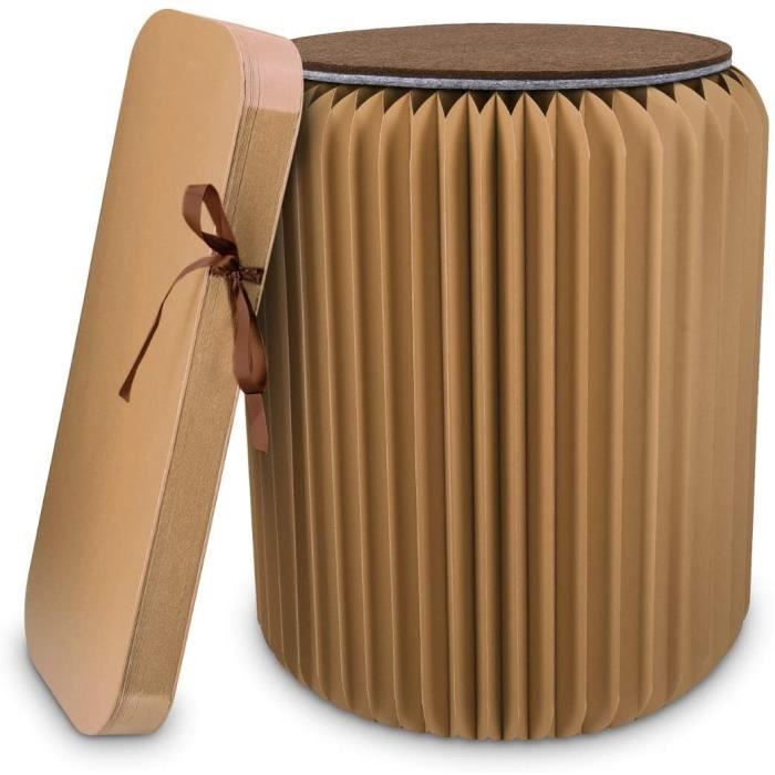 Navaris Tabouret Pliant en Carton Tabouret Kraft Pliable Hexagonal ...