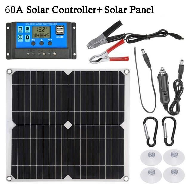 Panneau de charge,Panneau solaire 80w double USB,avec contrôleur,cellules solaires étanches,en ...