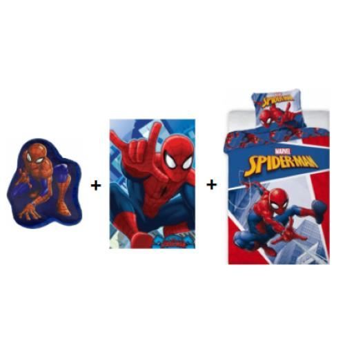 Spider Man Marvel - Ensemble parure de couette 140 x 200 cm + Coussin ...