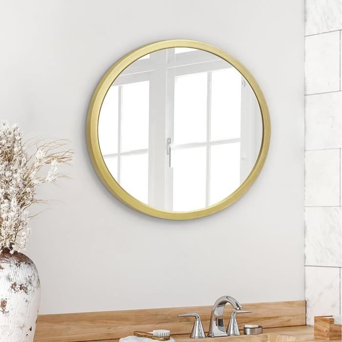 Grand Et Large Miroir Rond Mural Doré Encadré De 50 Cm - Décoration ...