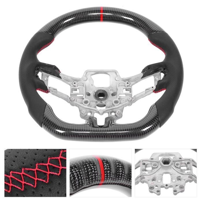 Cikonielf Volant en fibre de carbone Racing wheel | Red Stitching Nappa ...