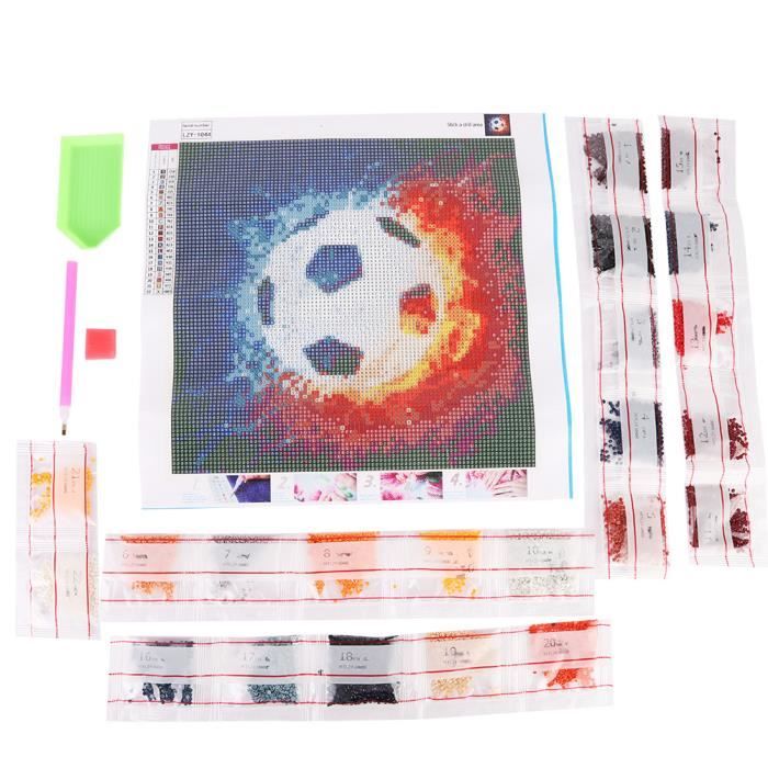 GOTOTOP Peinture au diamant Bricolage Soccer Motif 5D Plein Forage ...