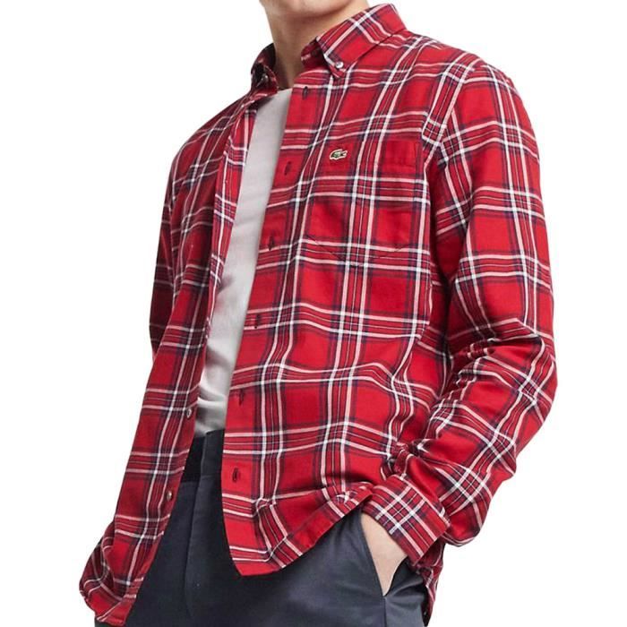 Chemise Rouge Homme Lacoste Casual Red - Cdiscount Prêt-à-Porter