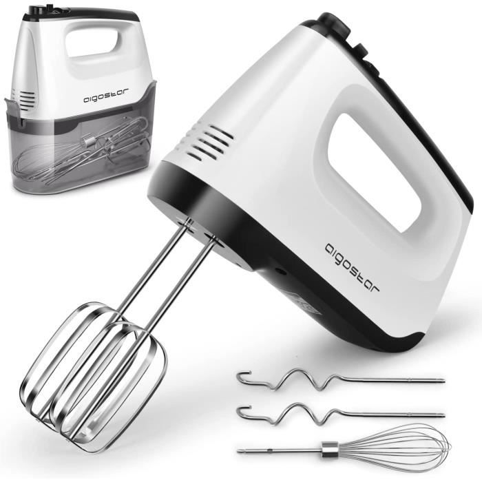 Aigostar Pudding - Batteur électrique cuisine, 6 Vitesses + Turbo ...