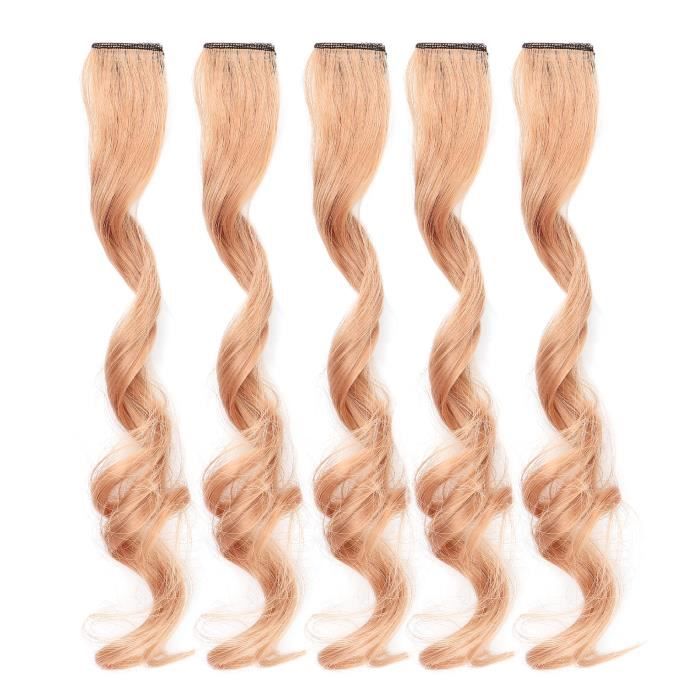 Postiche - PWSHYMI - Long Bouclé - 5pcs - Couleurs Rose et Orange ...