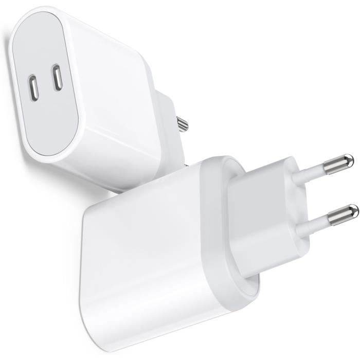 2 Pack Prise Usb C 25W Chargeur Rapide Replacement For Iphone 15-15 Pro ...