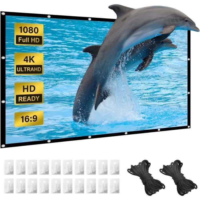 Écran De Projection 120 Pouces, Écran De Projection Portable 16:9 4K Hd ...
