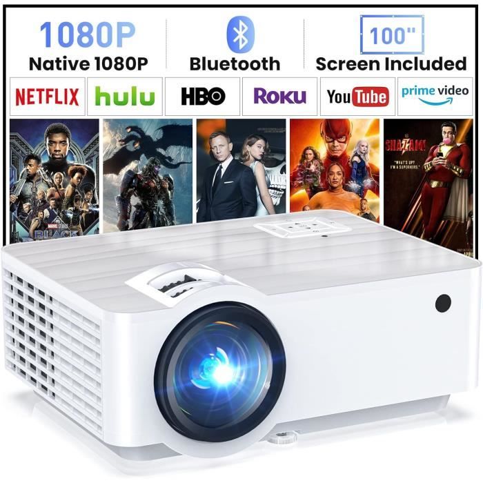 Videoprojecteur, 9500Lumen Projecteur 4K Home Cinema Support, Mini Projecteur Portable Bluetooth ...