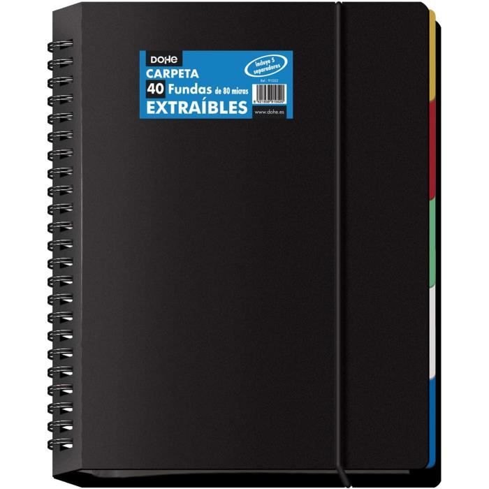 DOHE Classeur 40 pochettes amovibles Qualité extra -Noir100 - Cdiscount ...