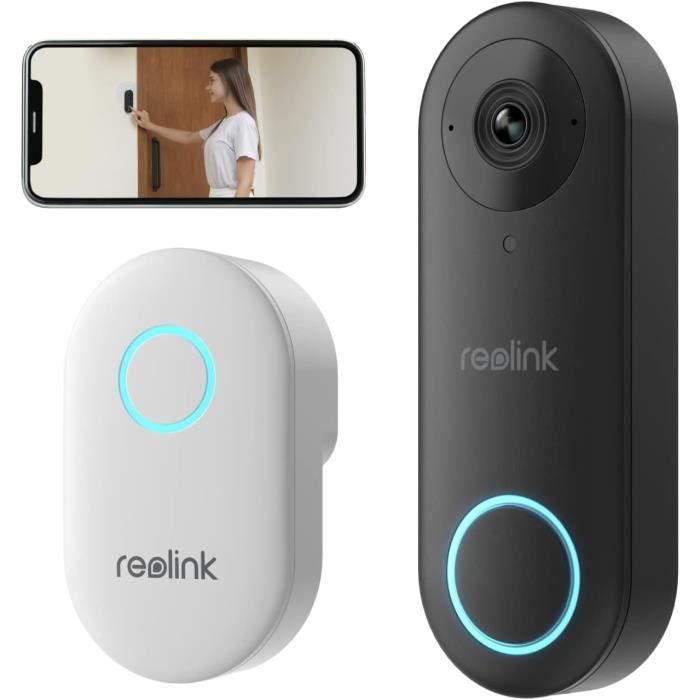 Reolink Sonnette Connectée Filaire Caméra 5MP WiFi, Doorbell Extérieure ...