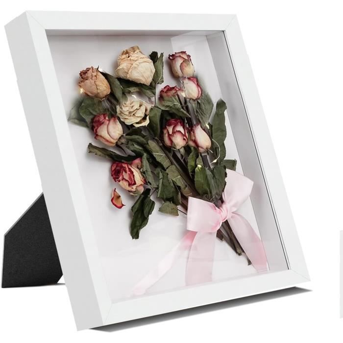Cadre Photo 3D Blanc à Remplir 27 x 22 cm, Cadre 3D Profond Bois Cadre ...
