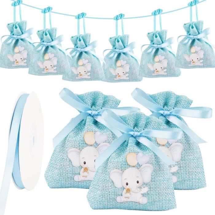 24pcs Sachet Cadeau Dragée Jute Pochette Communion Baptême 8x10cm ...