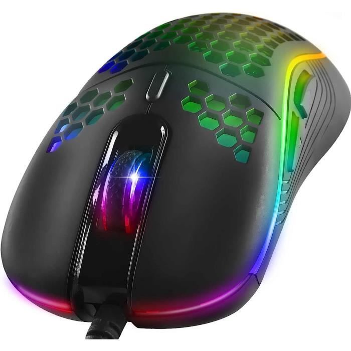 Honeycomb Wired Gaming Mouse Black, Rgb Backlight And 7200 Adjustable ...
