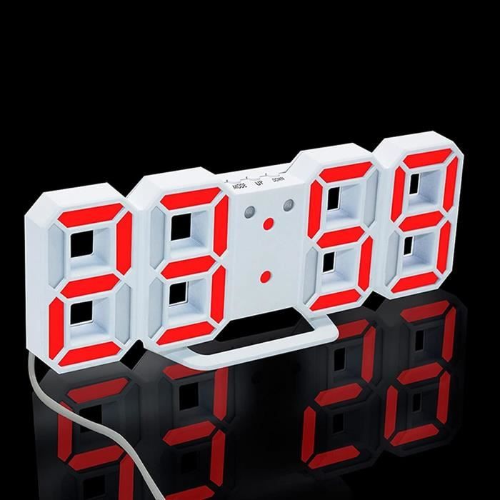Horloge Led 3D Horloge Numérique Led Snooze Bureau Réveil Pour Chambre ...