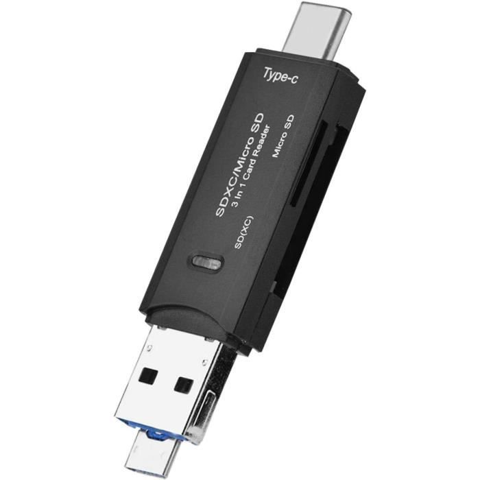 Ashata Usb 3.1 Type-C Otg Card Reader, 3 En 1 Usb + Type C + Micro Usb ...