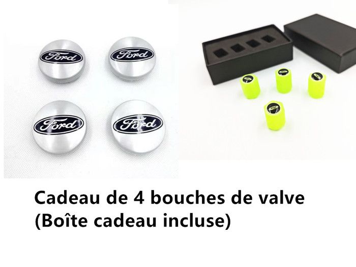 Lot de 4 centre de roue cache moyeu Remplacement pour Ford 54mm Argent ...
