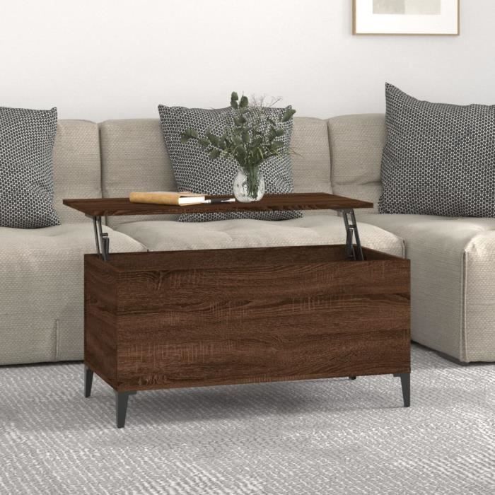 "Promo"Table de Salon LMT - Table basse Chêne marron 90x44,5x45 cm Bois ...