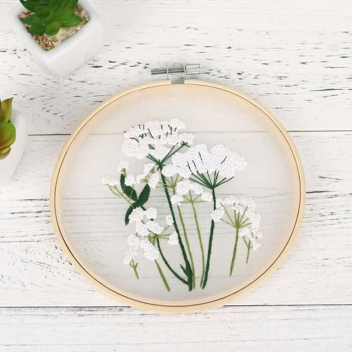 C Organdie Organdy-Kit de Broderie de Fleurs Bricolage Lework Grossier ...