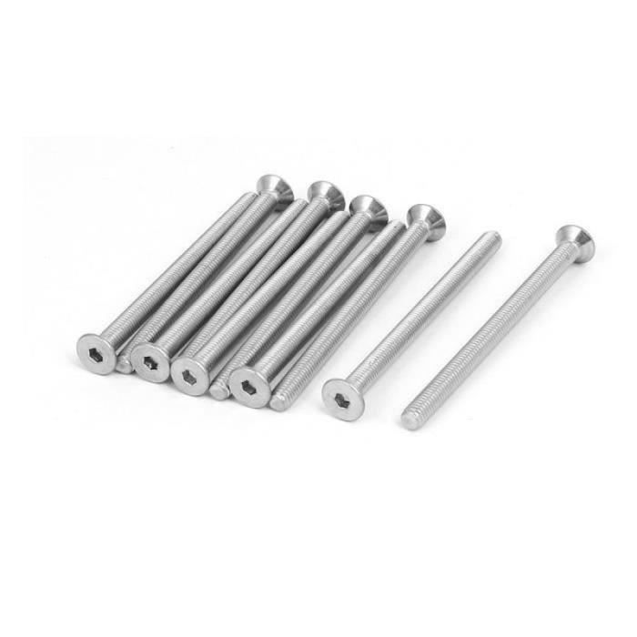 VERYNICE-MAP 10Pcs Vis à Tête Fraisée Plate à Six Pans Creux Vis à Douille Hexagonale Boulon ...