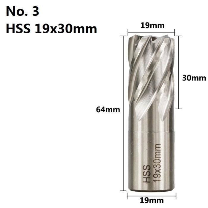 Foret annulaire en acier à grande vitesse YWEI 19x30mm pour perçage de ...