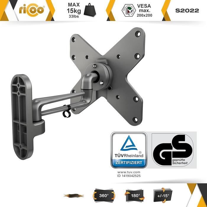 Support Murale Tv Orientable S2022 Inclinable Universel 15-42" (38 ...