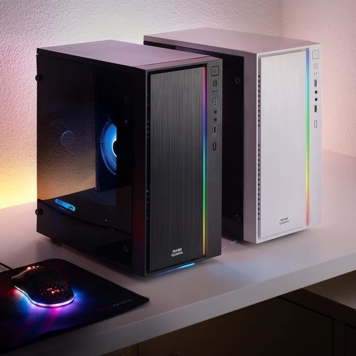 Mars Gaming Mcm,Boîtier Pc Micro Atx,Compact,16 Modes Rgb,Ventilateur 8 Cm Noir[J1699 ...