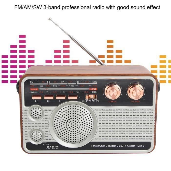 Changan-Radio avec Bluetooth Radio FM AM SW Haut-parleur USB ...