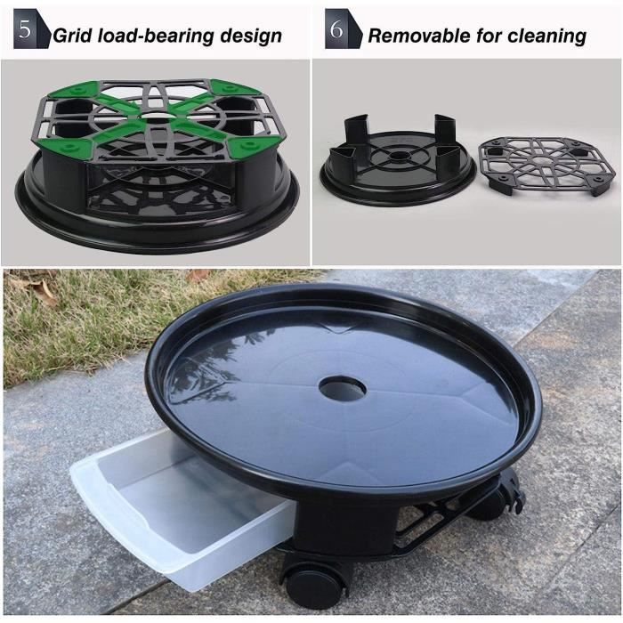 Jardinière Mobile Ronde Caddie Avec Roues Roulette Mobiles Faciles ...