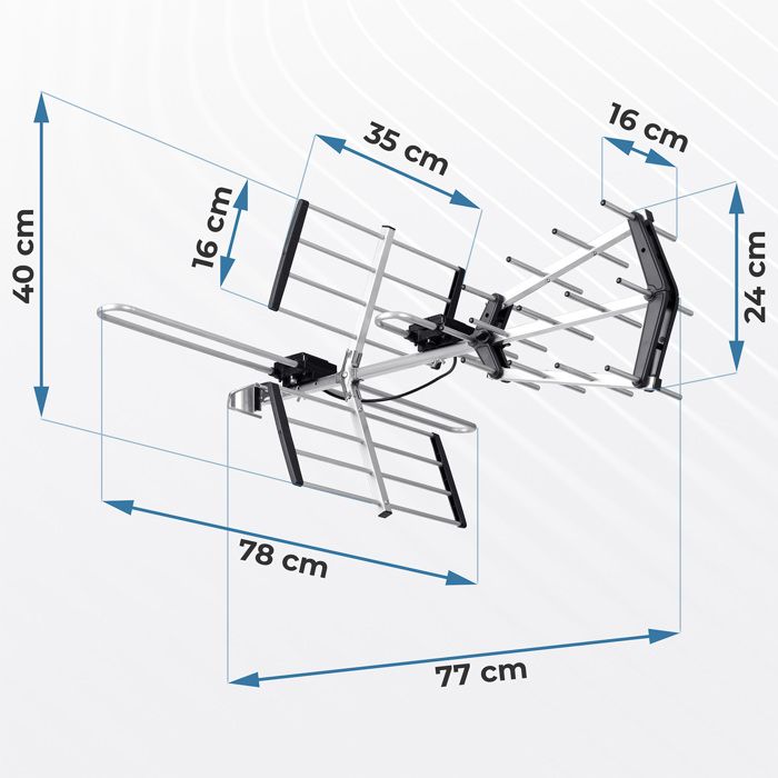 Antenne TV extérieure directionnelle - JANSHOP - Ultra HD 4K - Portée ...