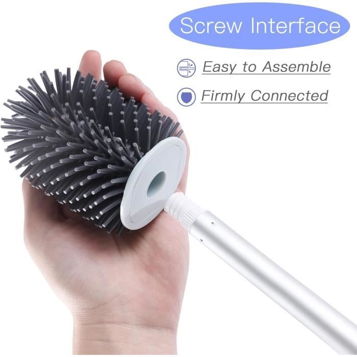 Brosse Wc, Balai De Toilette, Poils En Silicone Avec Support Pincette Long Poignée - Violet[H16 ...