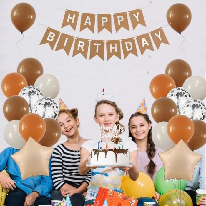 Ballons 18 Ans Brau, Decoration Anniversaire 18 Ans Beige,18 ...