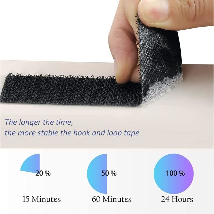 Scratch Autocollant Double Face,24 Paires Bande Agrippantes Adhésives ...