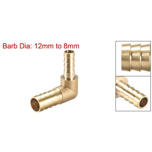 Raccord de tuyau SOURCING MAP 12mm à 8mm Raccord Cannelé Laiton Barbelé 90 Degré Coude Tuyau ...