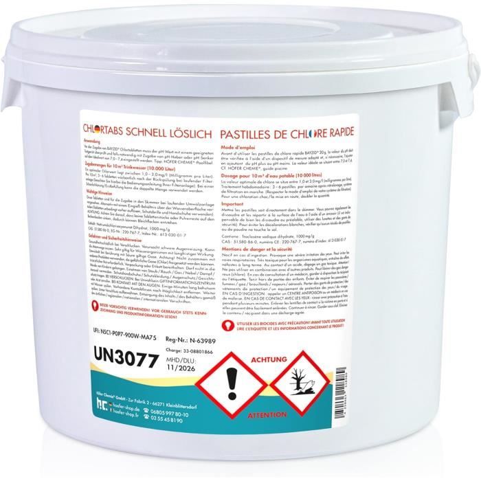 Pastille Chlore Piscine 5 Kg – Chlore De Piscine – REMOEQ