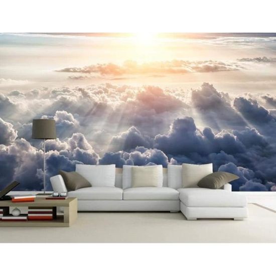 Peinture murale décor Paysage de nuages ensoleillé Taille et style ...