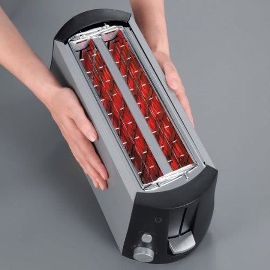 Grille-Pain Grande Tranche - Cloer 3710 - 4 Tranches - Noir Mat - 1380 ...