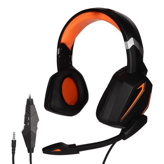 Casque de jeu filaire Cikonielf Surround Sound avec coussin en mousse à ...