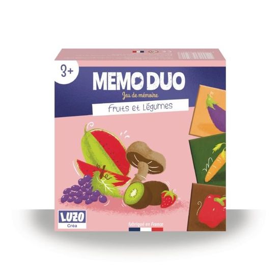 Jeu de mémoire - LUZO CREA - Mémory Fruits et Légumes - 10 paires - 3 ...