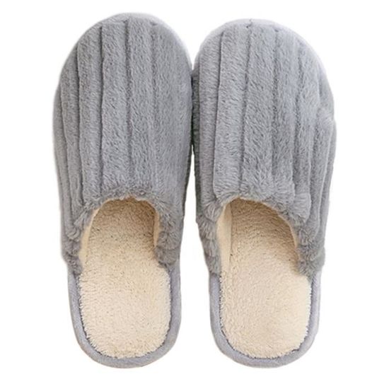 1 paire de pantoufles chaudes d'automne, douces et confortables pour le ...