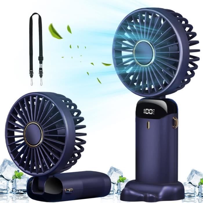 Mini ventilateur portable rechargeable USB pliable avec affichage ...