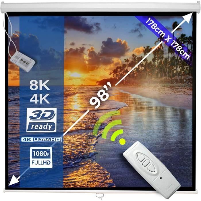 Toile pour projecteur électrique écran enroulable Ultra HD avec ...
