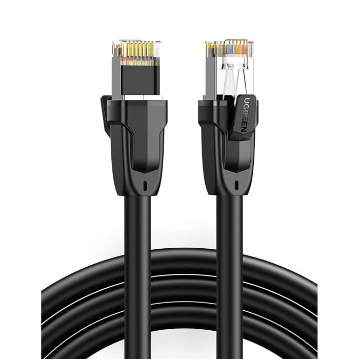 Cat 8 Cable Ethernet RJ45 Réseau Haut Débit 40Gbps 2000MHz SFTP ...
