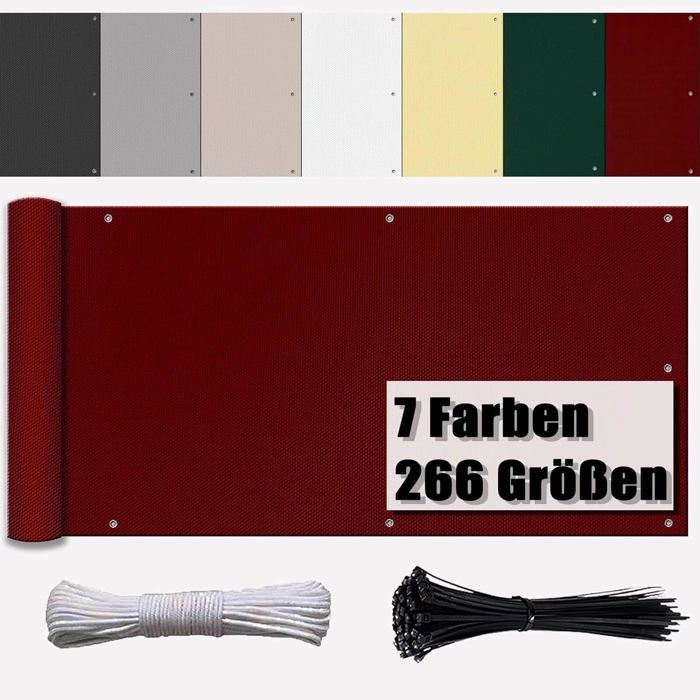 Brise Vue Balcon 115x1300cm Opaque Balcon Extérieur Résistant Aux Intempéries Brise Vue de ...