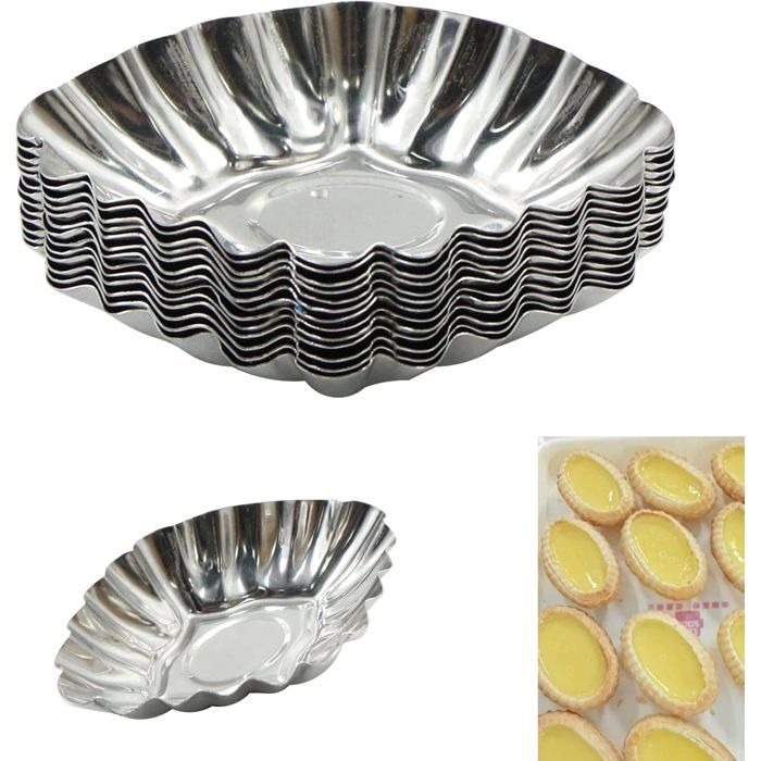 Moule Tarte Quiche œUfs Acier Inoxydable Mini Moules à Tarte Ramequins ...