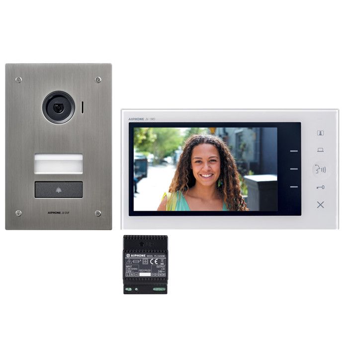 Kit vidéo platine encastrée Aiphone JVS1F avec moniteur écran 7" à 2 ...