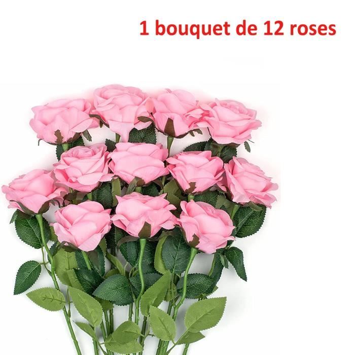 Fleurs Artificielles - Roses - Décoration Intérieure et Extérieure - 12 ...