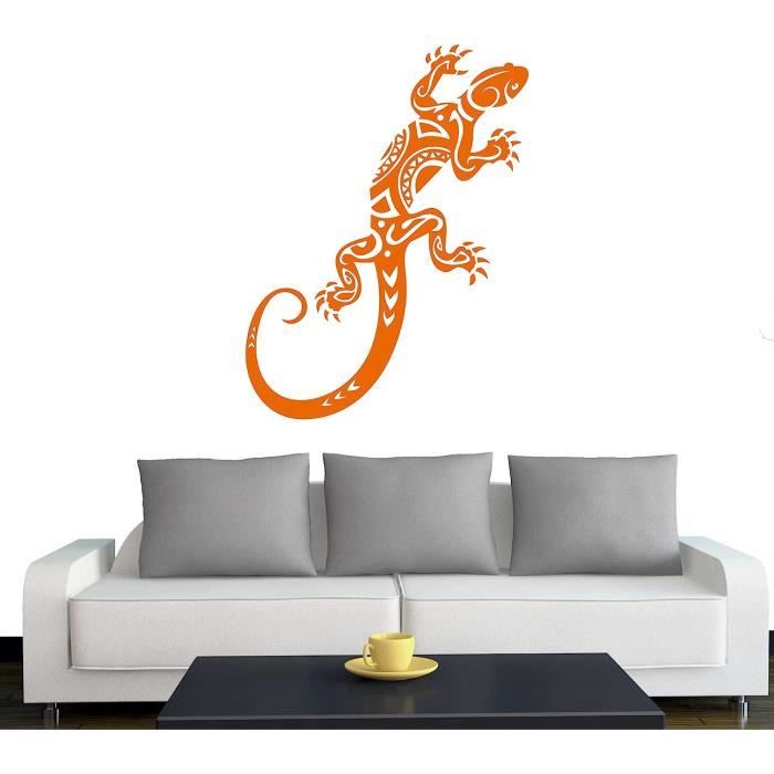 A061 Sticker Mural « Gekko Tribal » 50 X 20Cm Orange Clair[u4220 ...